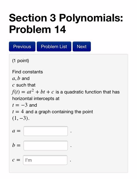 Solved Section Polynomials Problem Previous Problem Chegg