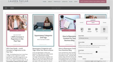 3 Creative Ways To Use Squarespace Summary Blocks Lauren Taylar