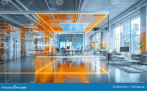 Futuristic Workspace Featuring Ai Tools And Robotic Assistance For Optimized Productivity Stock