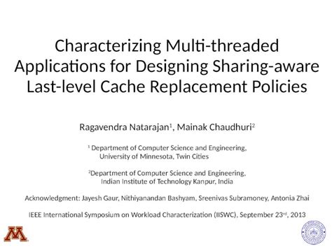 Pptx Characterizing Multi Threaded Applications For Designing Sharing
