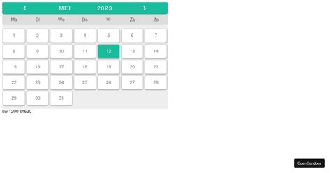 Vanilla Js Month Calendar Codesandbox