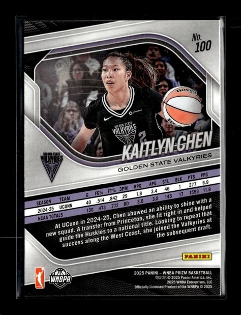 2025 Panini Prizm Wnba Kaitlyn Chen 100 Golden State Valkyries