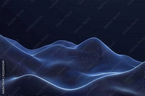 Abstract Digital Landscape With Flowing Binary Code Streams In Deep