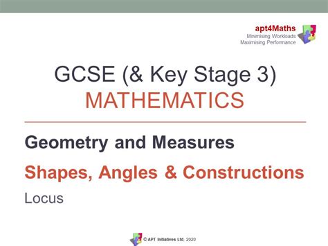 Apt4maths Locus Powerpoint For Gcse Maths Lesson 13 Of 14 On Shapes Angles And Constructions