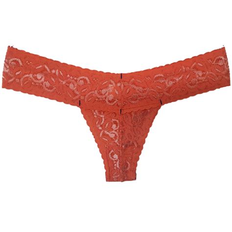 Calcinha Fio Dental Feita Em Renda Conforto Laranja Sensuallelingerie