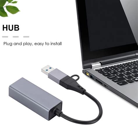 USB C TO Ethernet RJ Lan Hub Adapter Aluminium Alloy To RJ EUR PicClick FR