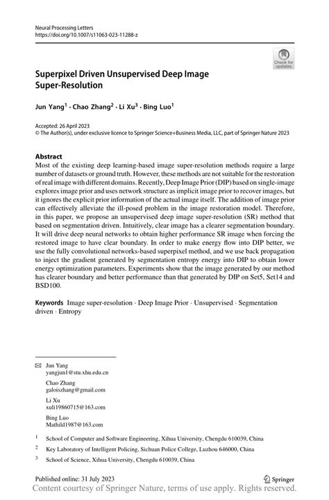superpixel driven unsupervised deep image super resolution