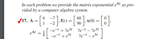 In Each Problem We Provide The Matrix Exponential
