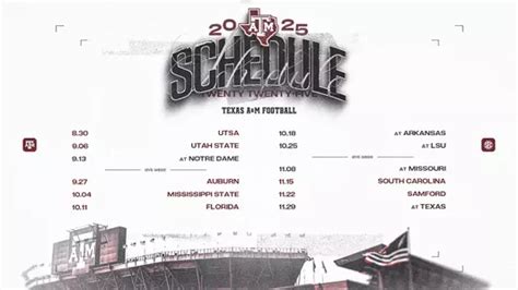 Aggie Football Unveils 2025 Slate Texas Aandm Athletics