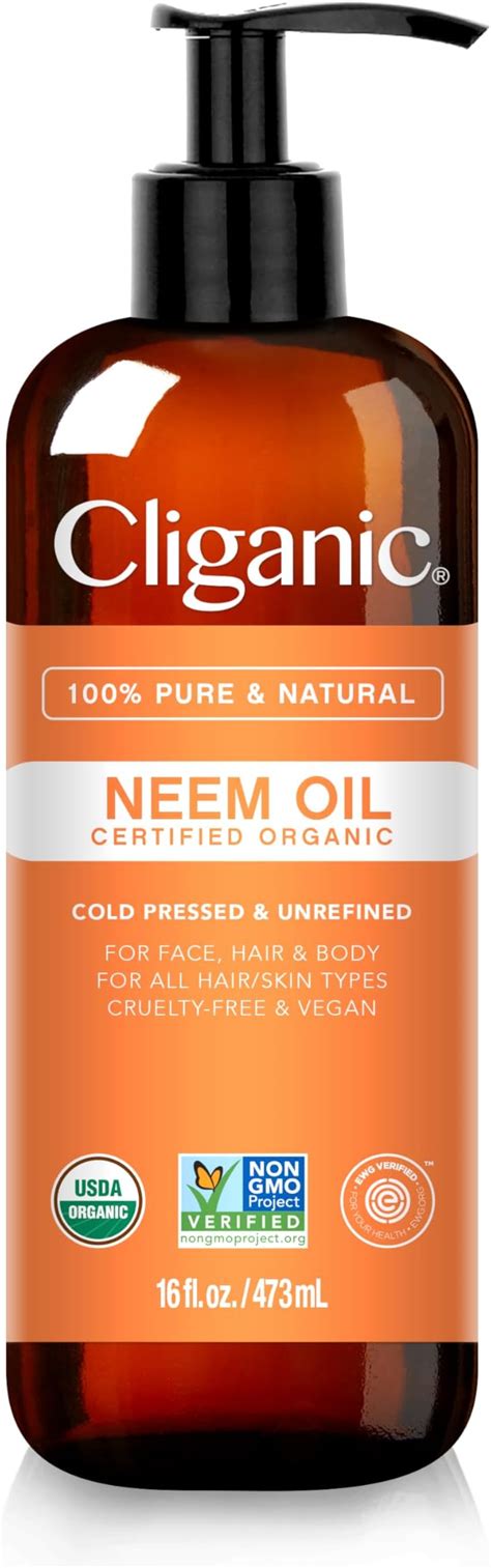 Cliganic Organic Neem Oil For Face Skin And Plants 16oz