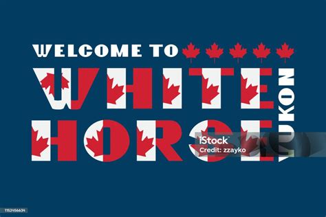 텍스트 환영 유콘 화이트 호스와 캐나다 국기 스타일의 동기 부여 포스터 기업 여행 회사 그래픽 인쇄 소식통 패션에 대 한 현대