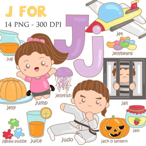 Alphabet J For Vocabulary School Letter Masterbundles