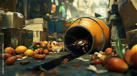 A Hyperdetailed Image Of A Cockroach Emerging From A Drain In A