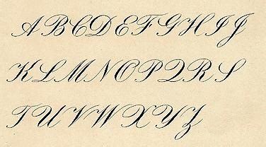 Old English Cursive Letters