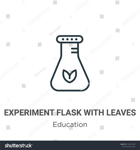 Experiment Flask Leaves Symbol Outline Vector Stock Vector Royalty Free 1582357285 Shutterstock