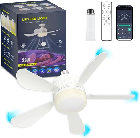 Amazon Com Mcestna Socket Ceiling Fan Light With Remote Ceiling Fans With Lights APP Control