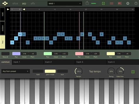 The Arpeggiator Step Based Pattern Sequencer With Its Four Separate