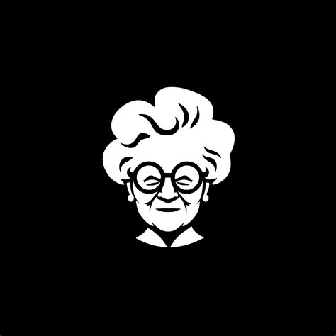 Grandma Black And White Vector Illustration 25738605 Vector Art At
