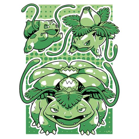 Grass Type Pokémon Trio Evolutions Unite Cairo Apparel