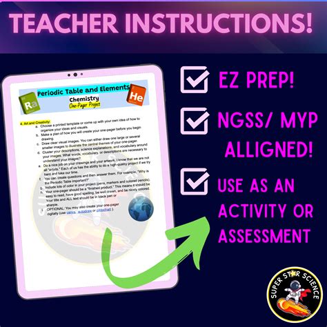 Elements Periodic Table Project One Pager Activity FUN STEM Chemistry NGSS MYP Made By Teachers
