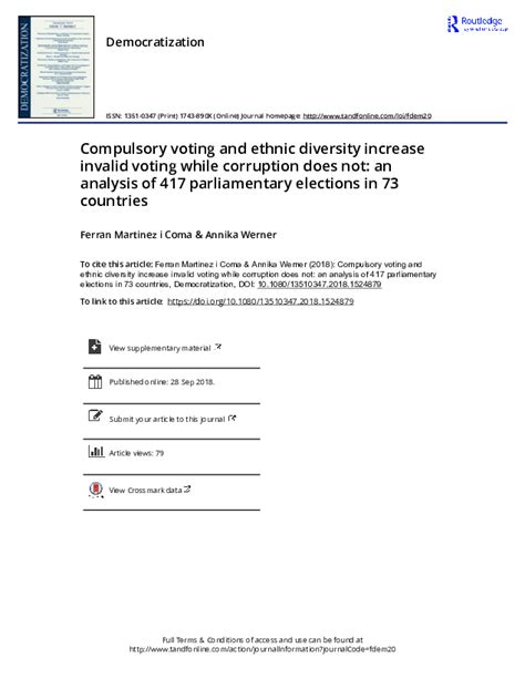 Pdf Compulsory Voting And Ethnic Diversity Increase Invalid Voting