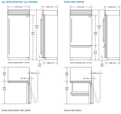 Sub Zero Classic Series Stainless Steel Bottom Freezer Installation Guide