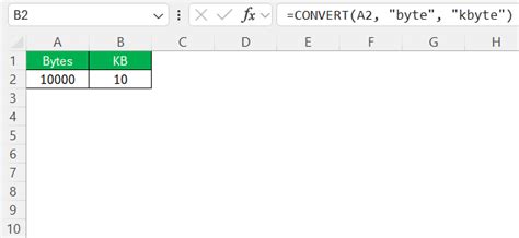 How To Convert Bytes To Kb In Excel Myexcelonline