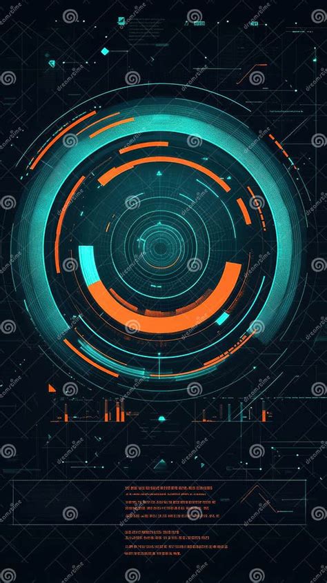 Futuristic Digital Interface With Glowing Circular Patterns And Data Visualizations Ai Stock