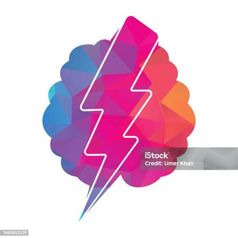 두뇌와 천둥 로고 파워 브레인 로고 디자인 서식 파일입니다 개념에 대한 스톡 벡터 아트 및 기타 이미지 개념 개념과 주제 건강관리와 의술 Istock