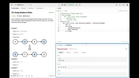 Swap Nodes In Pairs Youtube