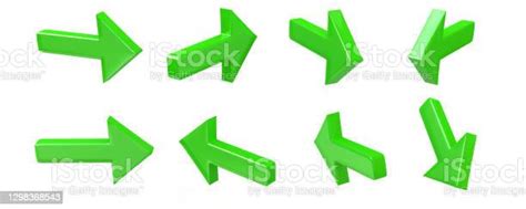 인터페이스와 관련된 정보의 디자인에 설정된 3d 녹색 화살표 아이콘입니다 3d 일러스트레이션 3차원 형태에 대한 스톡 사진 및 기타 이미지 Istock