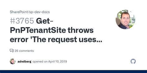 Get Pnptenantsite Throws Error The Request Uses Too Many Resources · Issue 3765 · Sharepoint