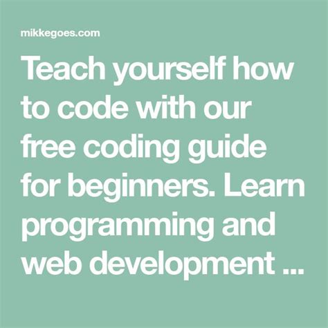 Teach Yourself How To Code With Our Free Coding Guide For Beginners