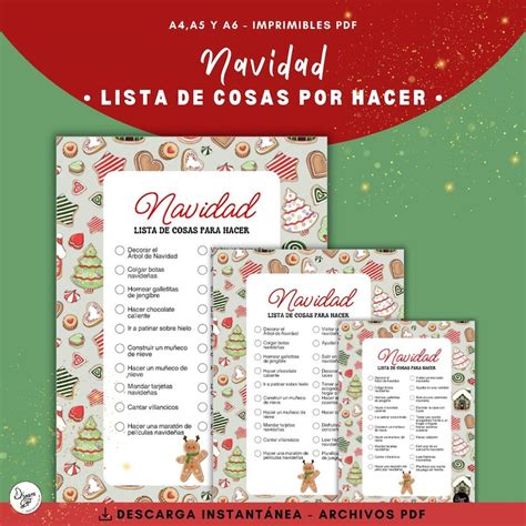 Lista De Cosas Por Hacer En Navidad Galletitas De Navidad Etsy