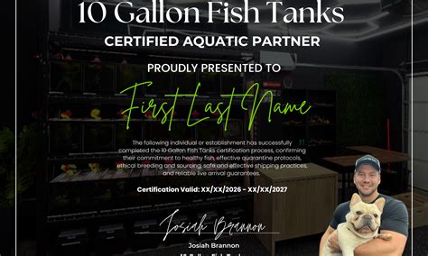 Certified Aquatic Partner Certification 10 Gallon Fish Tanks