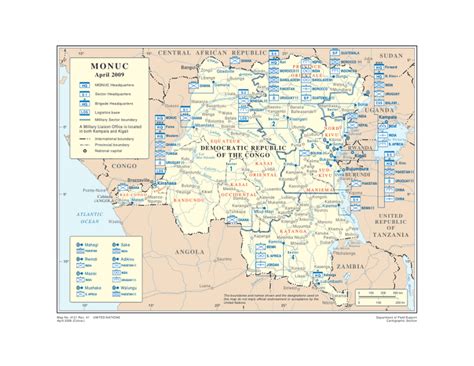 Dr Congo Monuc Deployment As Of Apr 2009 Democratic Republic Of