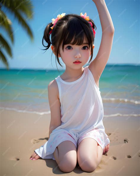 Premium Ai Image A Girl On The Beach With The Words The Word On