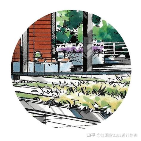 【景观课堂09】步骤解析 两点透视景观休闲空间 知乎