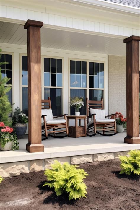 40 Stylish Farmhouse Porch Column Designs For Every Home In 2024 Porch Columns House With