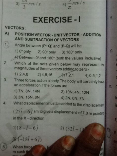 Vectors A Position Vector Unit Vector Addition And Subtraction Of