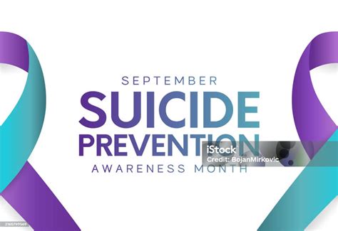 Suicide Prevention Awareness Month Poster September Vector Stock