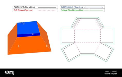 Pyramid Sope Box Paper Sope Box Editable Die Line Template And 3d
