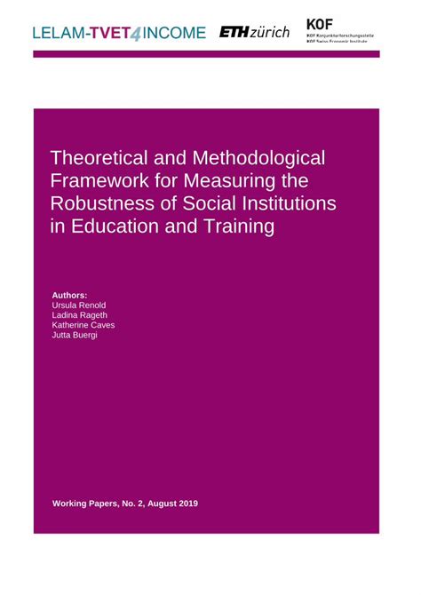 Pdf Theoretical And Methodological Framework For Measuring The Dokumen Tips