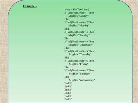 CONTROL STRUCTURE IN VB PPTX Programming Languages Computing