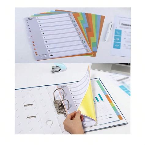 Sheets Hole Colored Index Divider Pages A Plastic Index Tabs Divider Cards For Loose