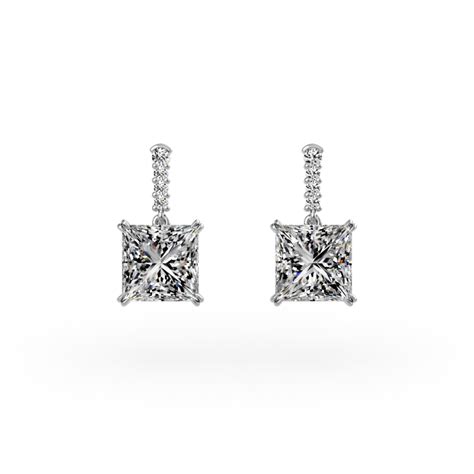 Trilliant Cut Ruby And Diamond Drop Earrings Platandia