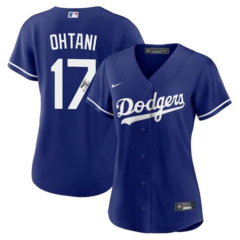 Shohei Ohtani 17 Signed Los Angeles Dodgers Home Jersey Women Royal