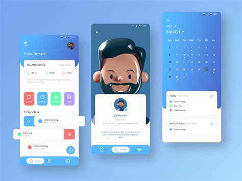 Dribbble Attendence App Ui  By Ge Firmans