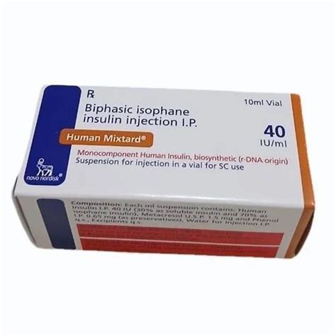 10ml Biphasic Isophane Insulin Injection Ip Strength 40 Iu At ₹ 1530