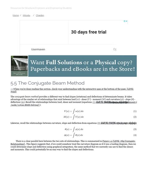 55 The Conjugate Beam Method Learn About Structures Pdf
